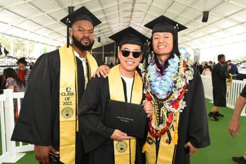 Formerly incarcerated students from Cal State LA’s pioneering prison education program celebrate ...